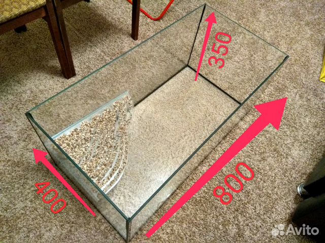 Черепашник аквариум 112л с крышкой, уф-лампой и фи